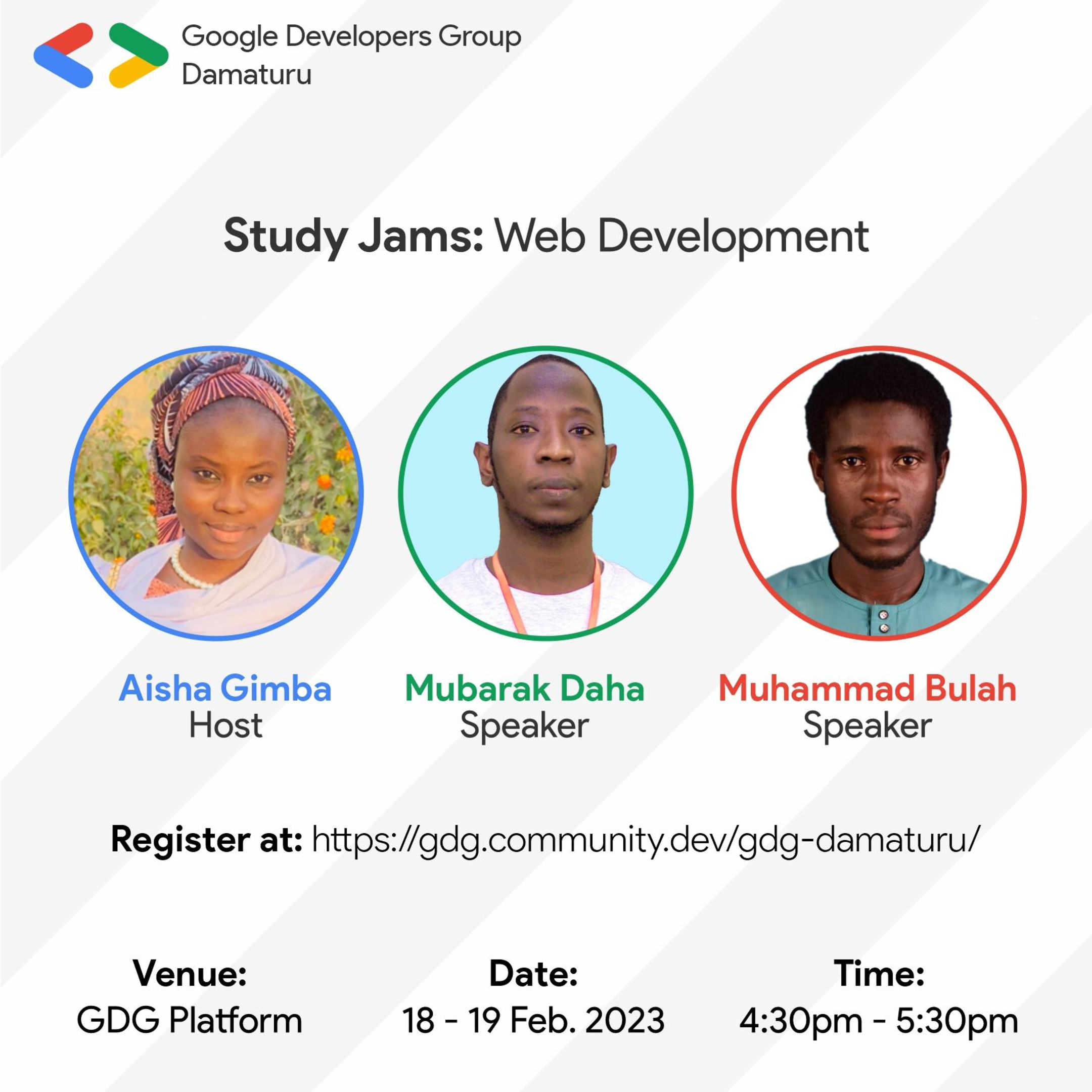 See Study Jams: Web Development at Google Developer Groups GDG Damaturu