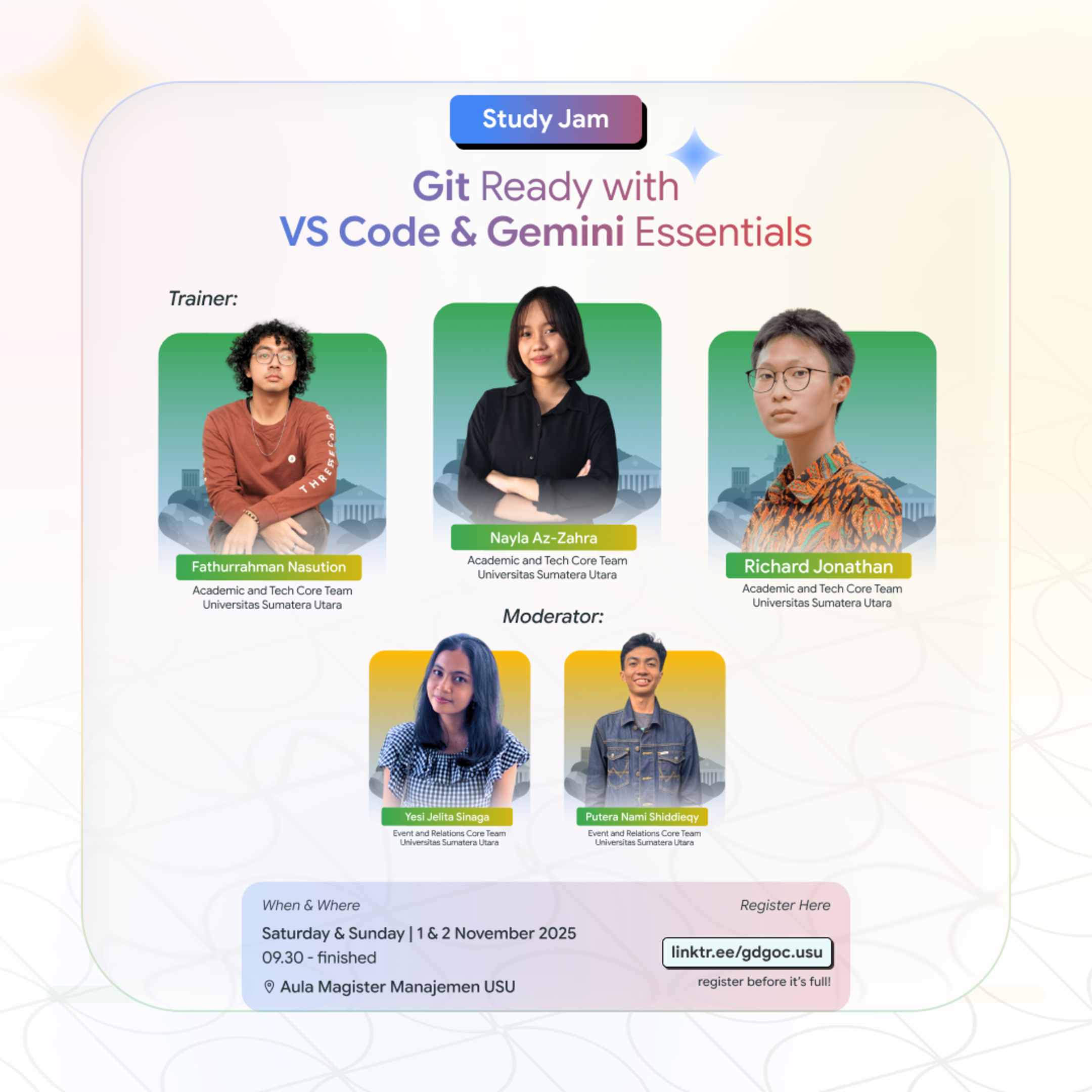 See 🚀 [SATURDAY] Study Jam: Git Ready with VS Code & Gemini Essentials ...
