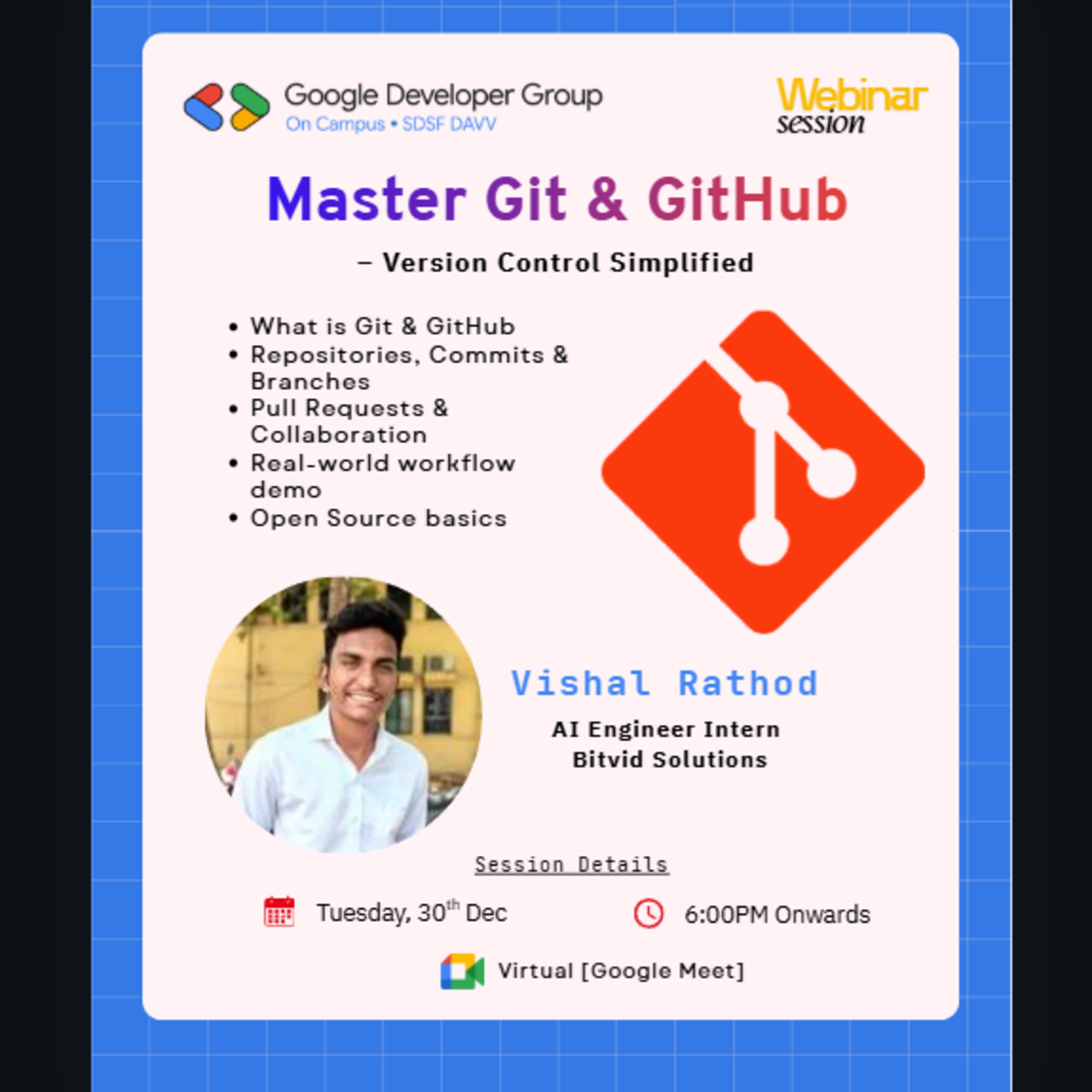 See Master Git & GitHub – Version Control Simplified at Google Developer Groups GDG on Campus ...