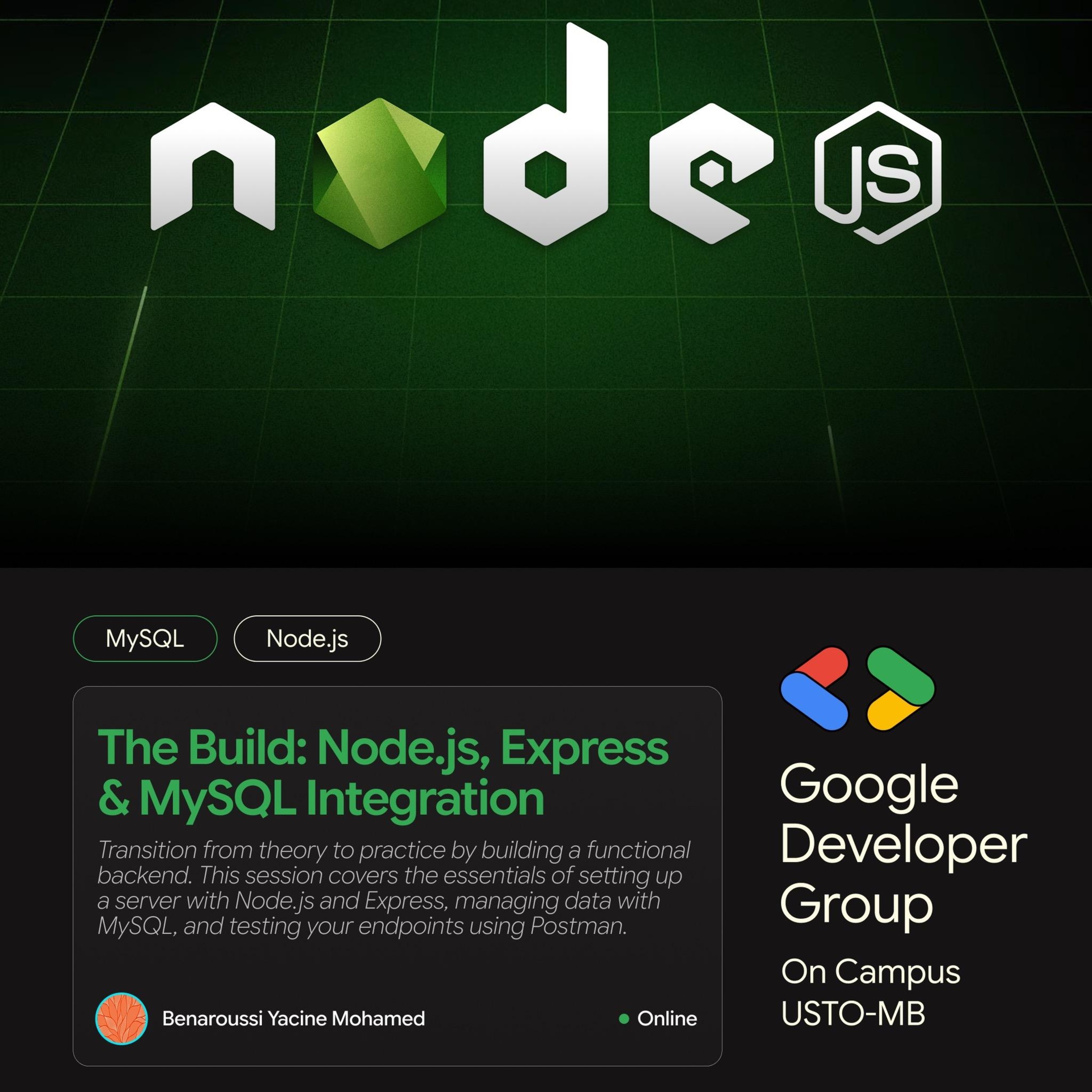 See Building RESTful APIs with Node.js & Express at Google Developer Groups GDG on Campus ...