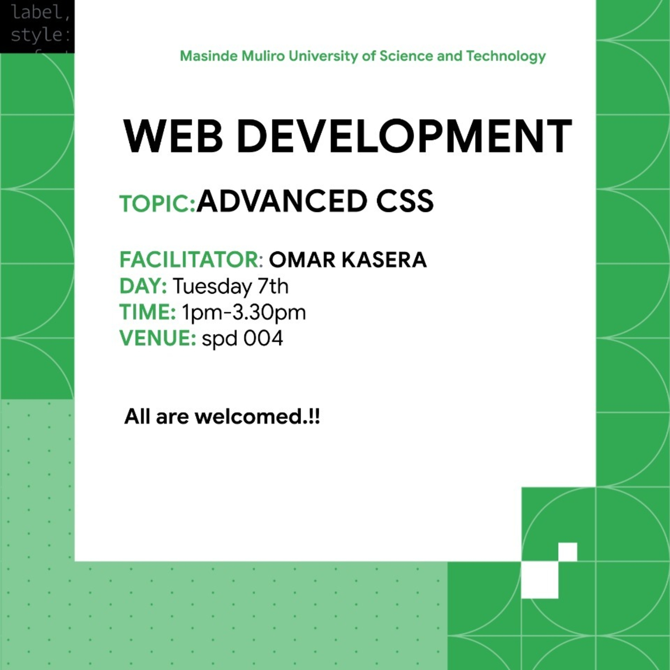 See Beyond Basics: CSS Design & Responsiveness at Google Developer Groups GDG on Campus Masinde ...