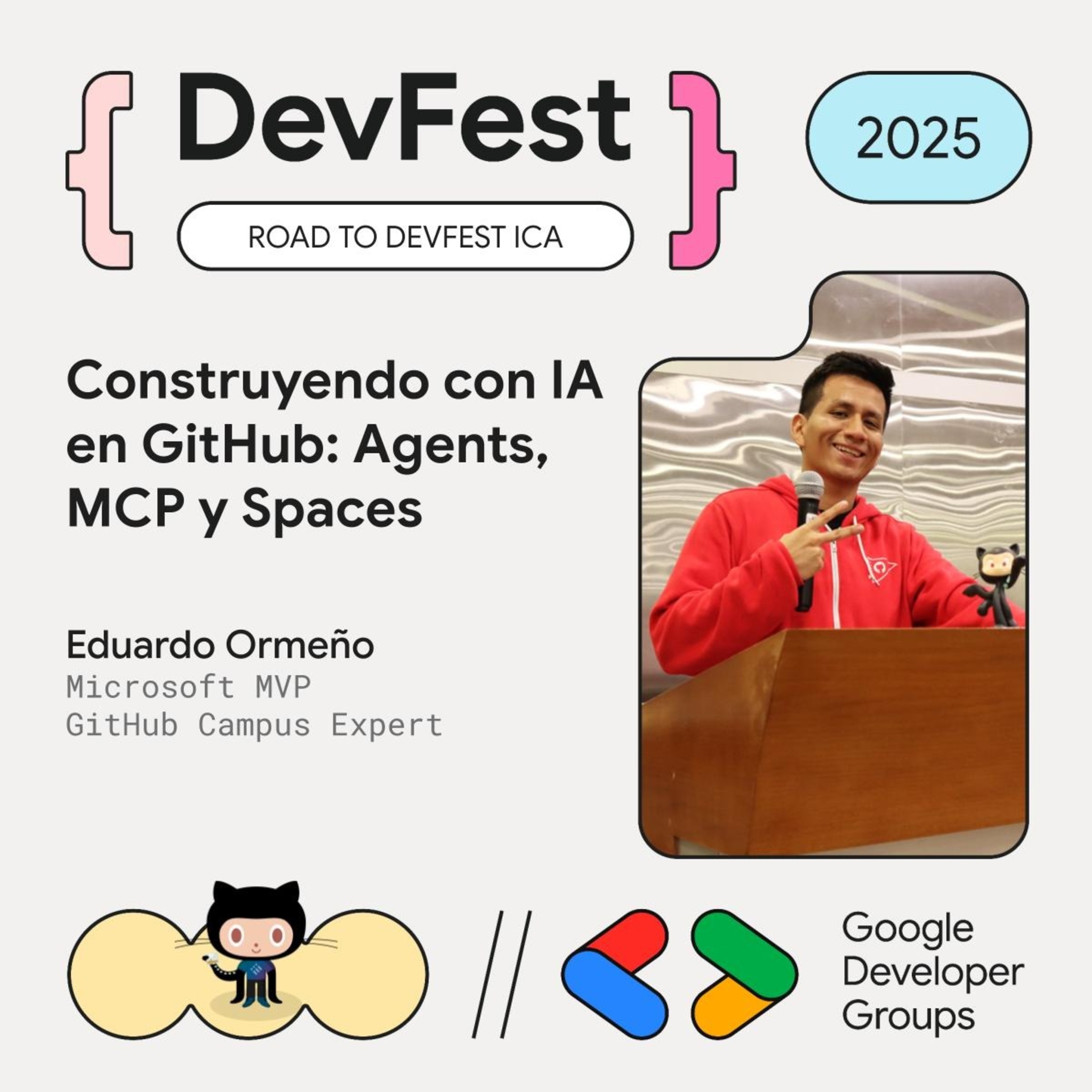 See Construyendo con IA en GitHub: Agent, MCP y Spaces at Google Developer Groups GDG Ica