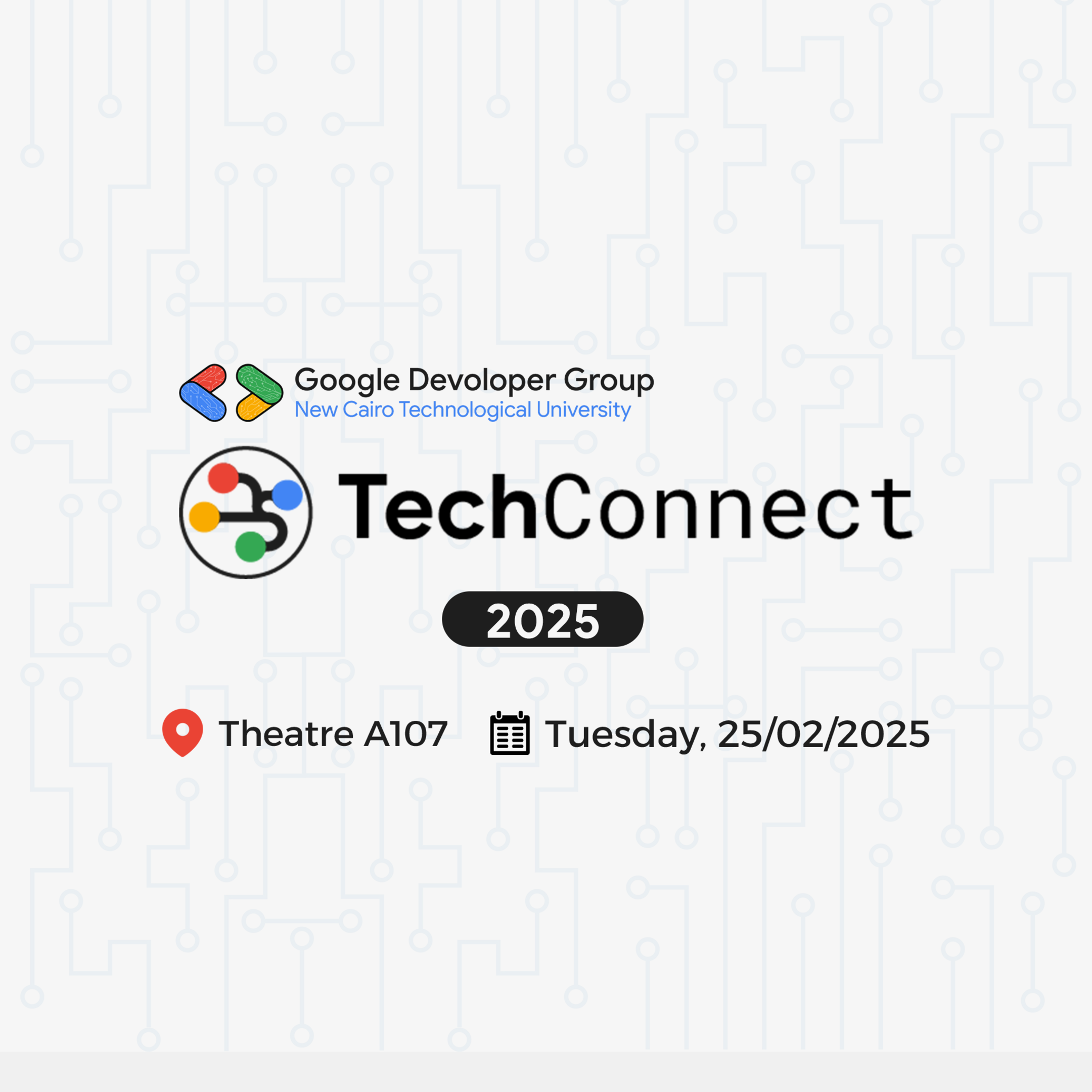See TechConnect 2025 at Google Developer Groups GDG on Campus New Cairo Technological University ...
