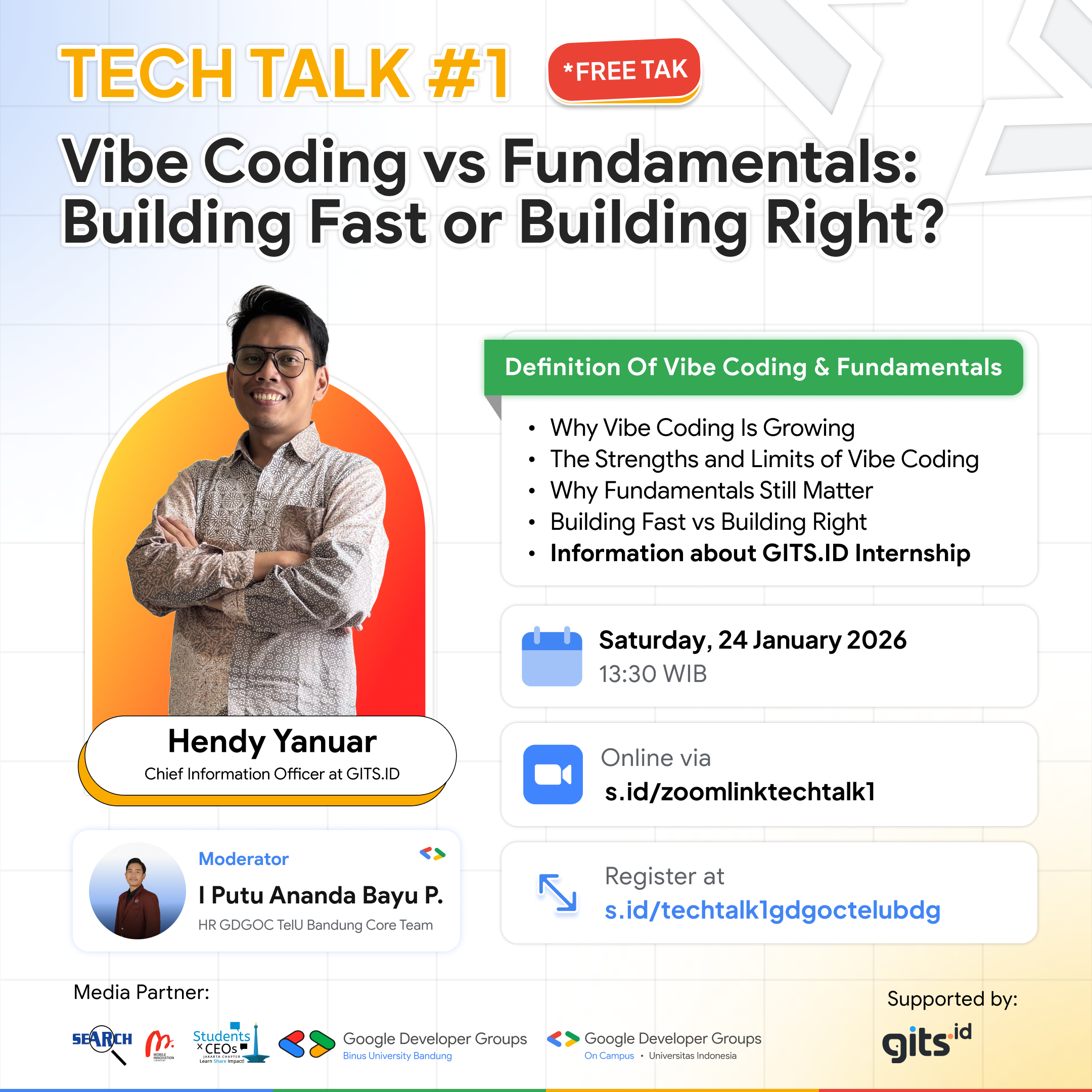 See Tech Talk #1: Vibe Coding vs Fundamentals at Google Developer ...