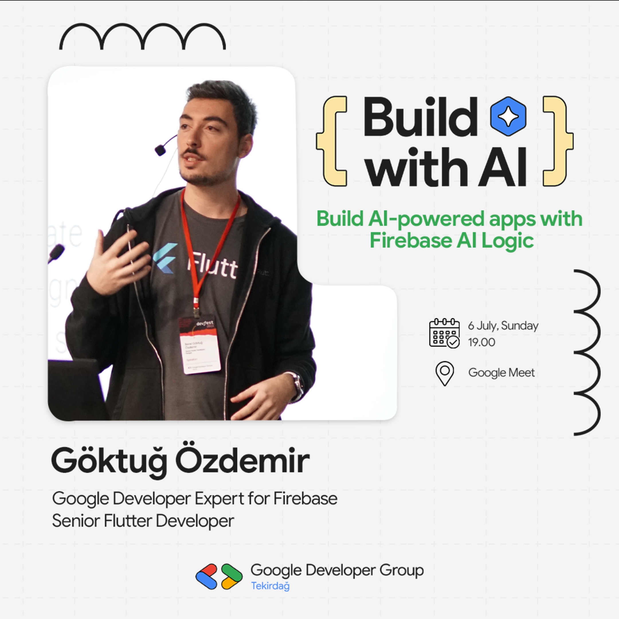See Build with AI: Build AI-powered Apps with Firebase AI Logic at Google Developer Groups GDG ...