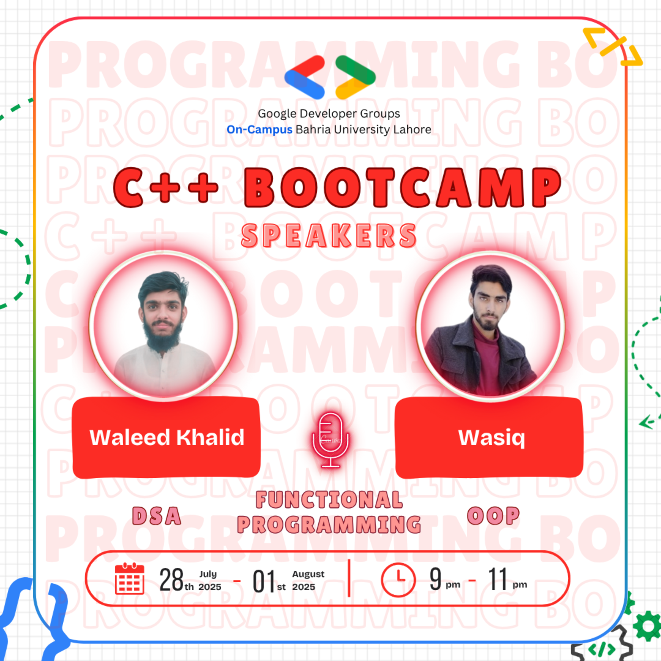 See C++ Launchpad Boot Camp at Google Developer Groups GDG on Campus Bahria University, Lahore ...