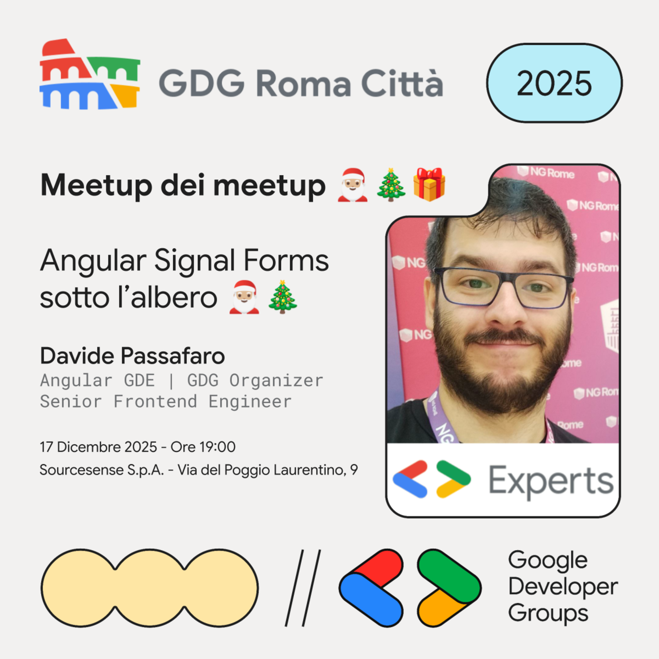 See Meetup dei meetup: Angular Signal Forms sotto l’albero 🎅🏼🎄 at Google Developer Groups GDG ...