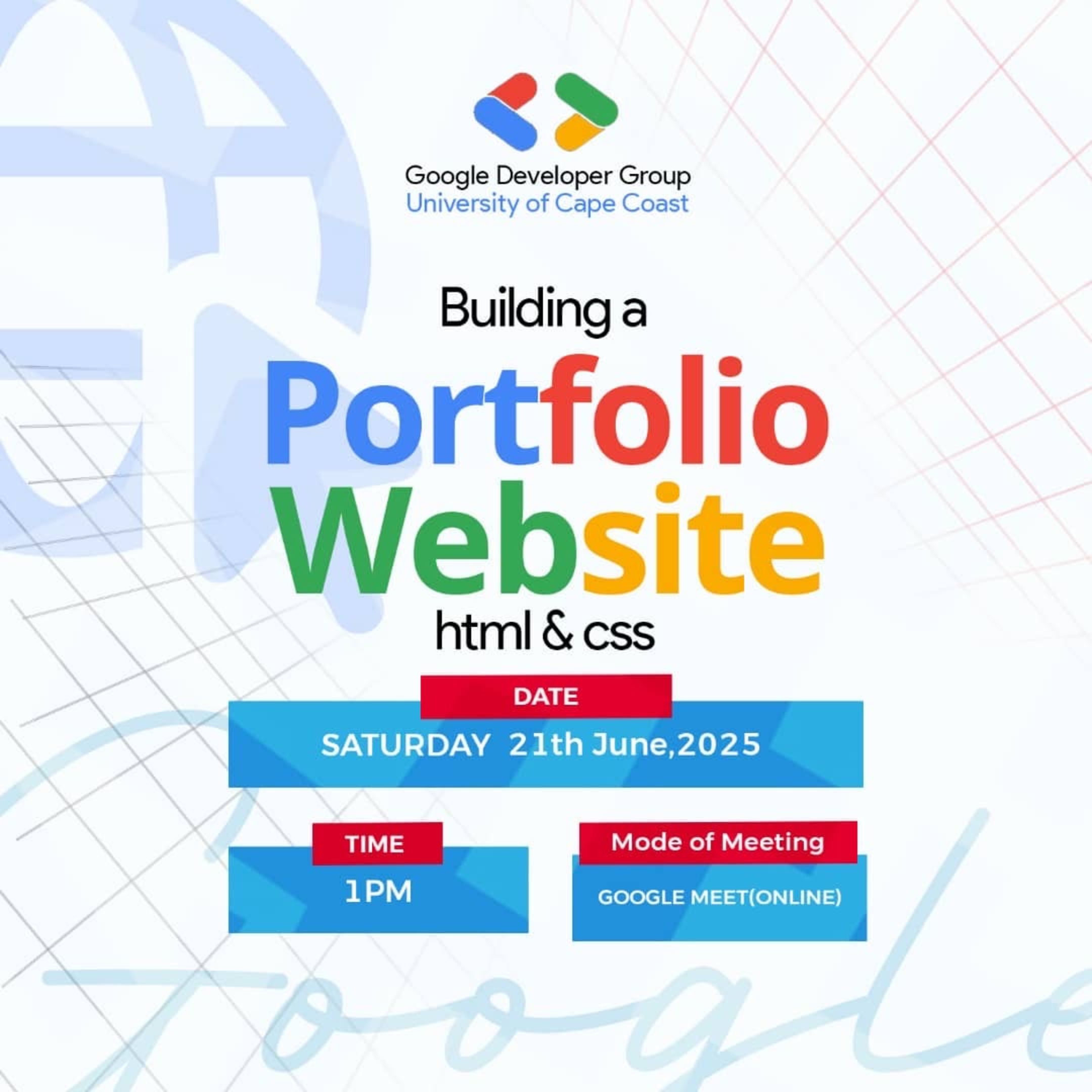See Building a Portfolio Website with HTML & CSS at Google Developer Groups GDG on Campus ...