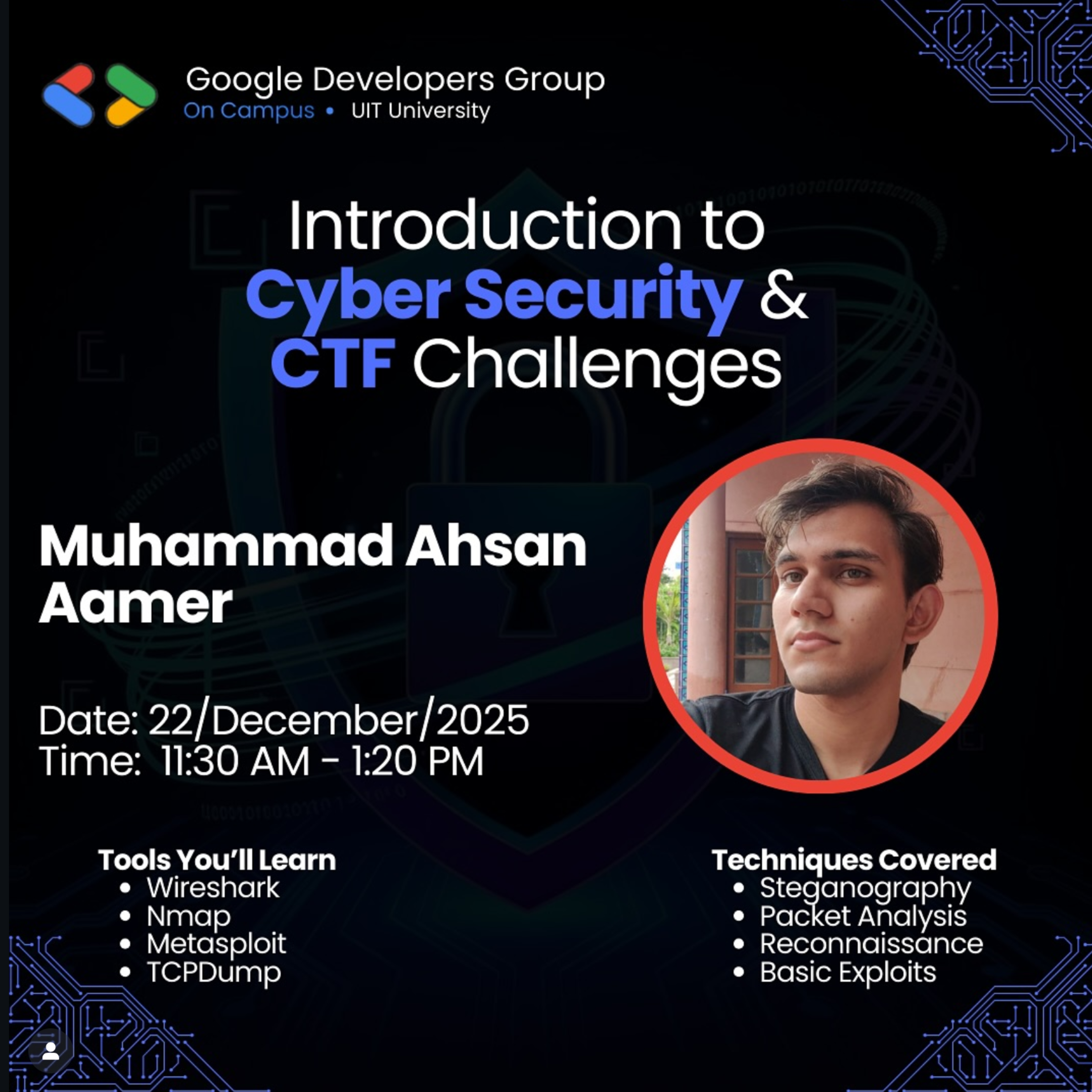 See Cyber Security & CTF Challenges. at Google Developer Groups GDG on ...