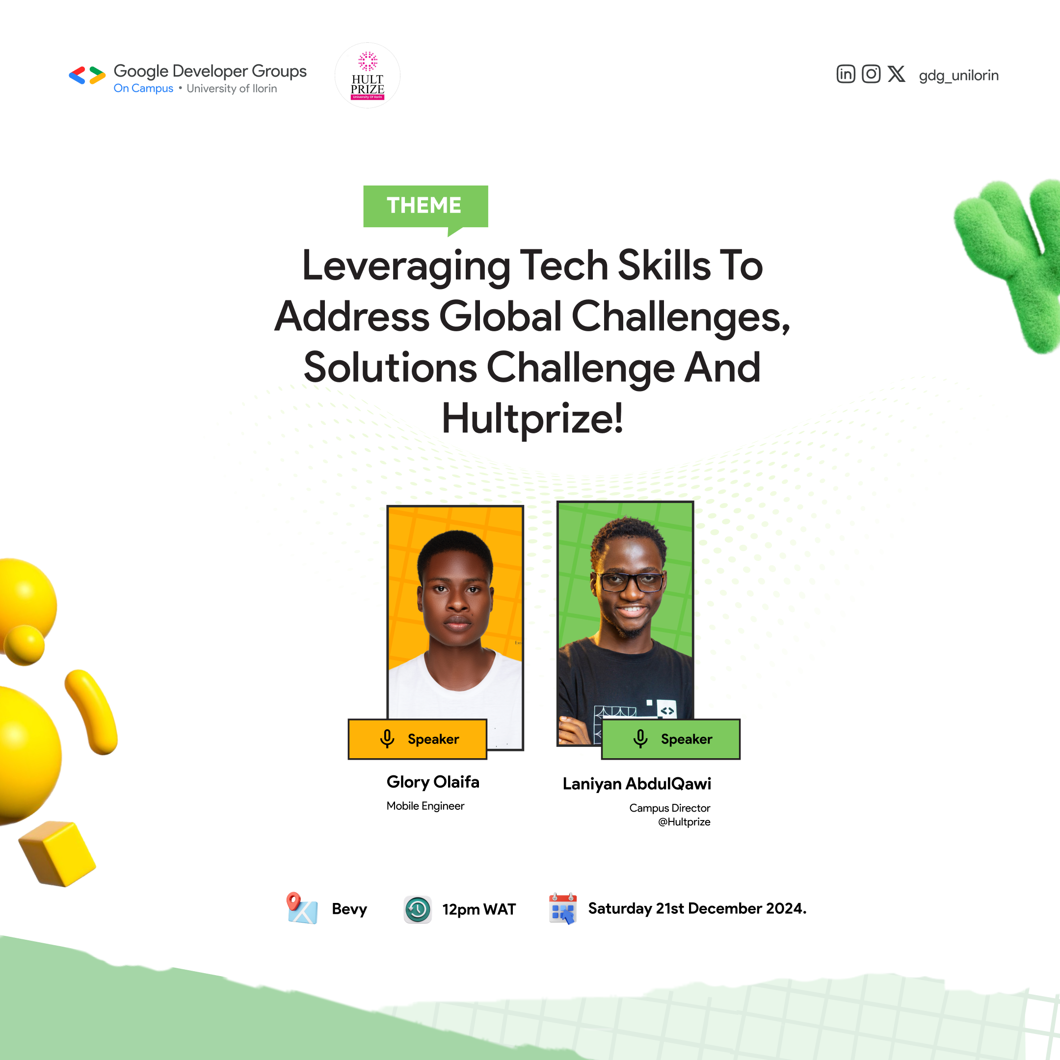 See Leveraging Tech Skills to Address Global Challenges, Solutions Challenge and Hultprize! at ...