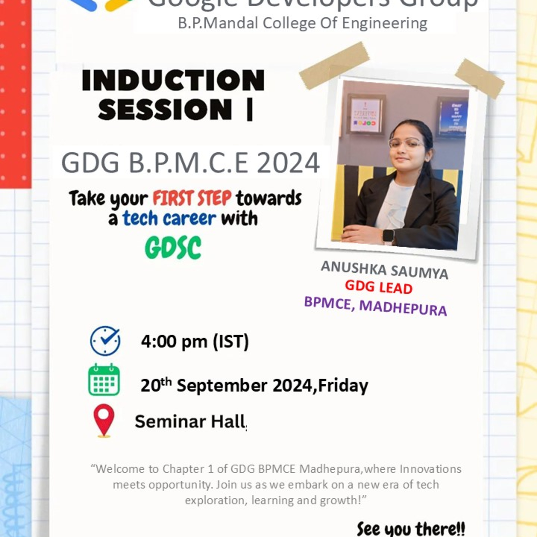 See Induction Session 1 – GDG On Campus BPMCE 2024 at Google Developer ...