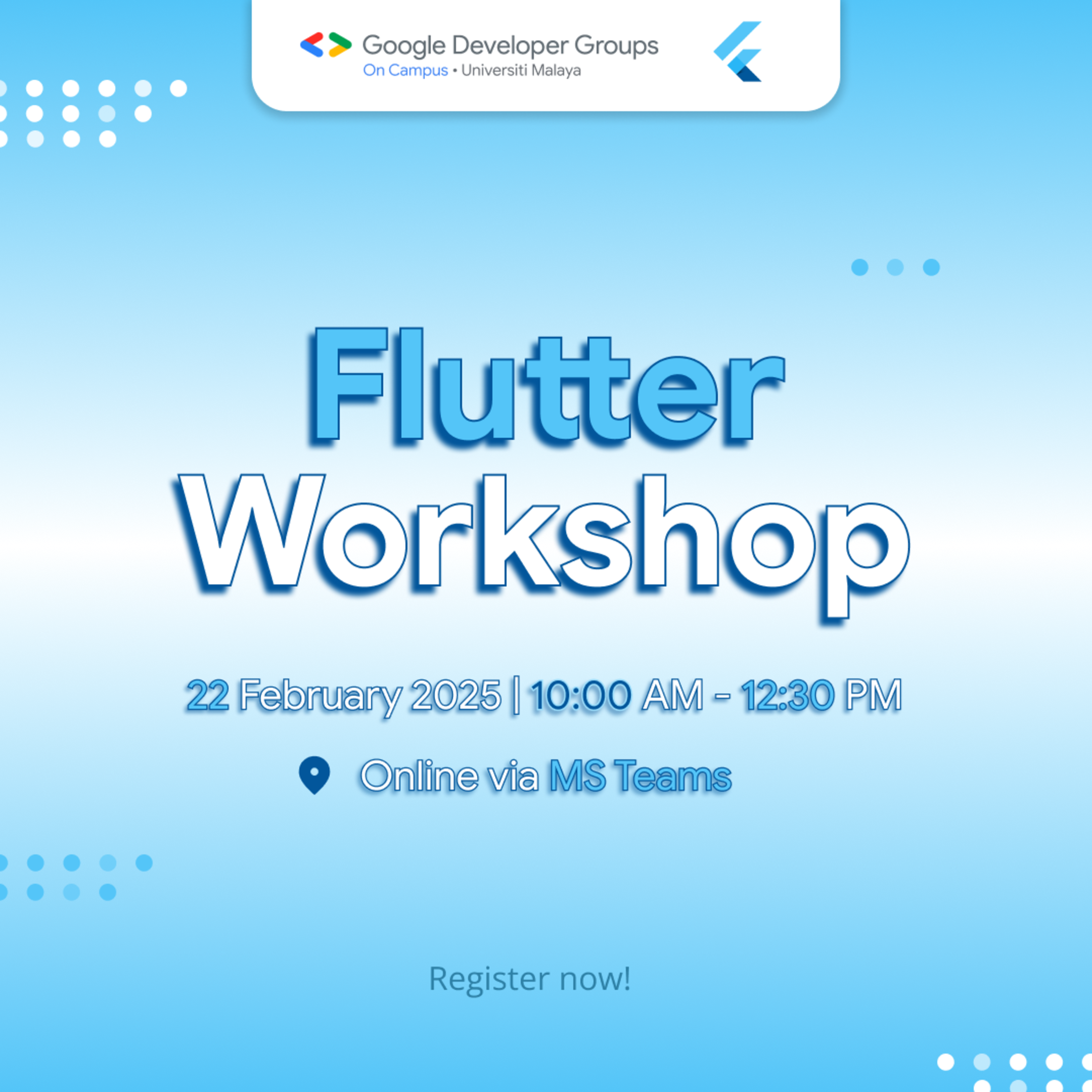 See Flutter Workshop at Google Developer Groups GDG on Campus ...