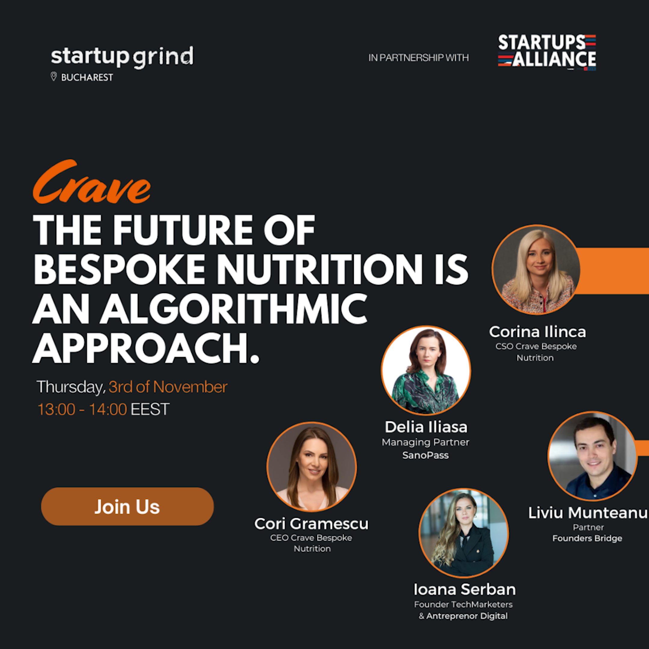 See The Future of Bespoke Nutrition is an Algorithmic Approach. at Startup Grind Bucharest