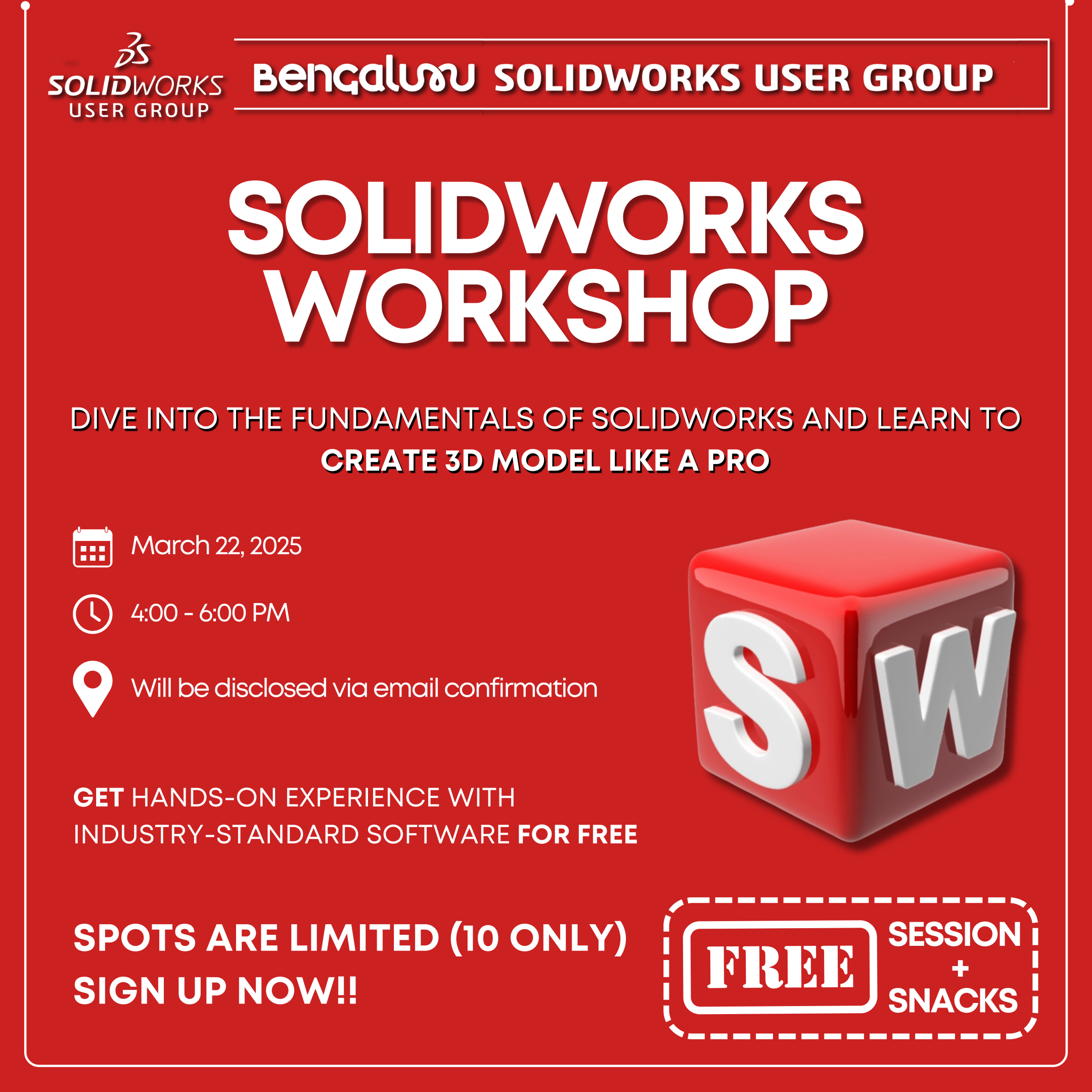 See Free SOLIDWORKS Workshop (Beginners) at SOLIDWORKS Bengaluru ...