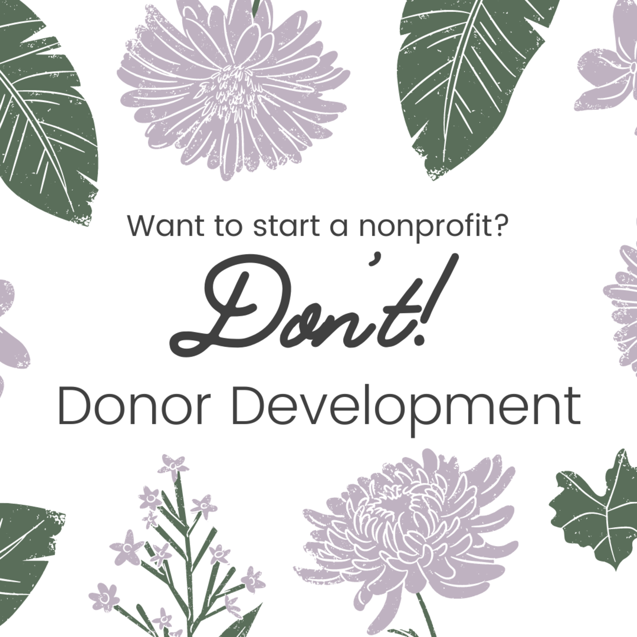 Join me for Want to start a nonprofit? DON'T! - Create A Donor ...