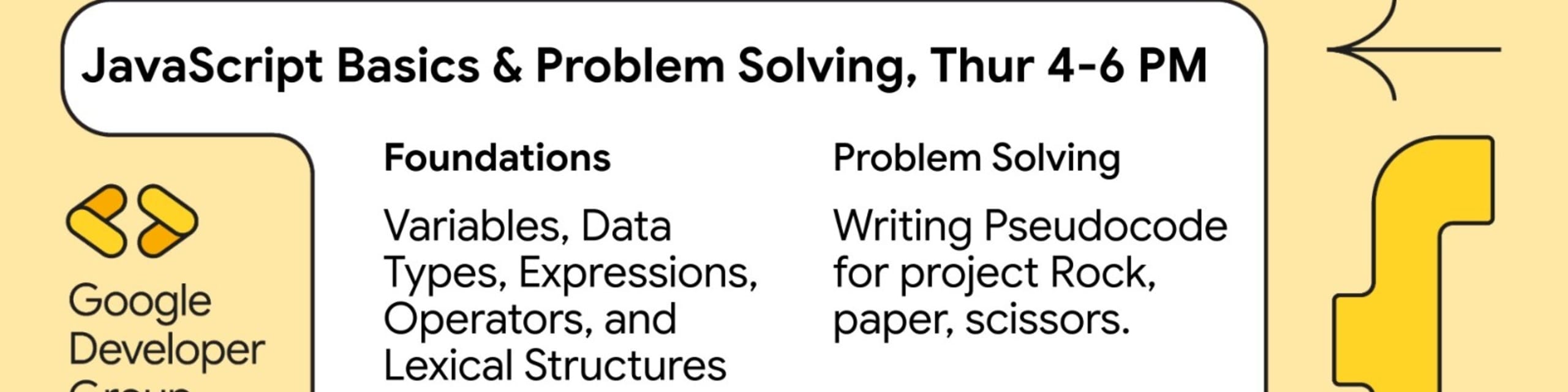 See JavaScript Basics: Learn the Foundations at Google Developer Groups GDG on Campus Mount ...