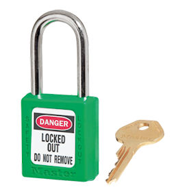 Master Lock 410GRN - Green Safety Padlock short Zenex body. 1/4 x 1-1/2 ...