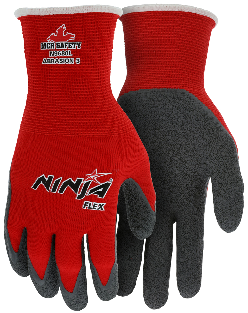 MCR Safety N9680L - Ninja® Flex Latex-Coated Work Gloves - Large ...