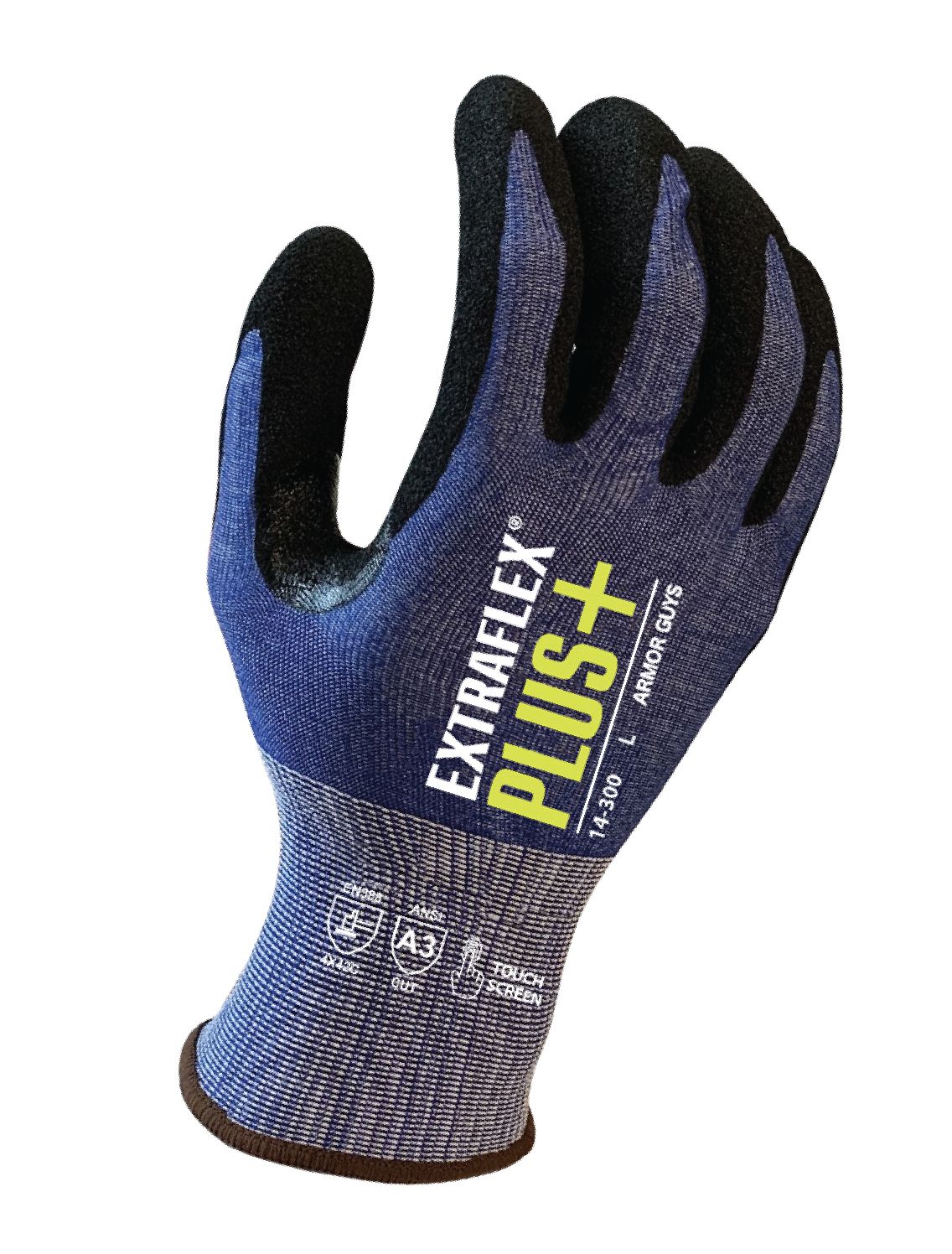 Armor Guys 14-300-L - 18-Gauge Extraflex Plus Gloves, A3 Blue Liner ...