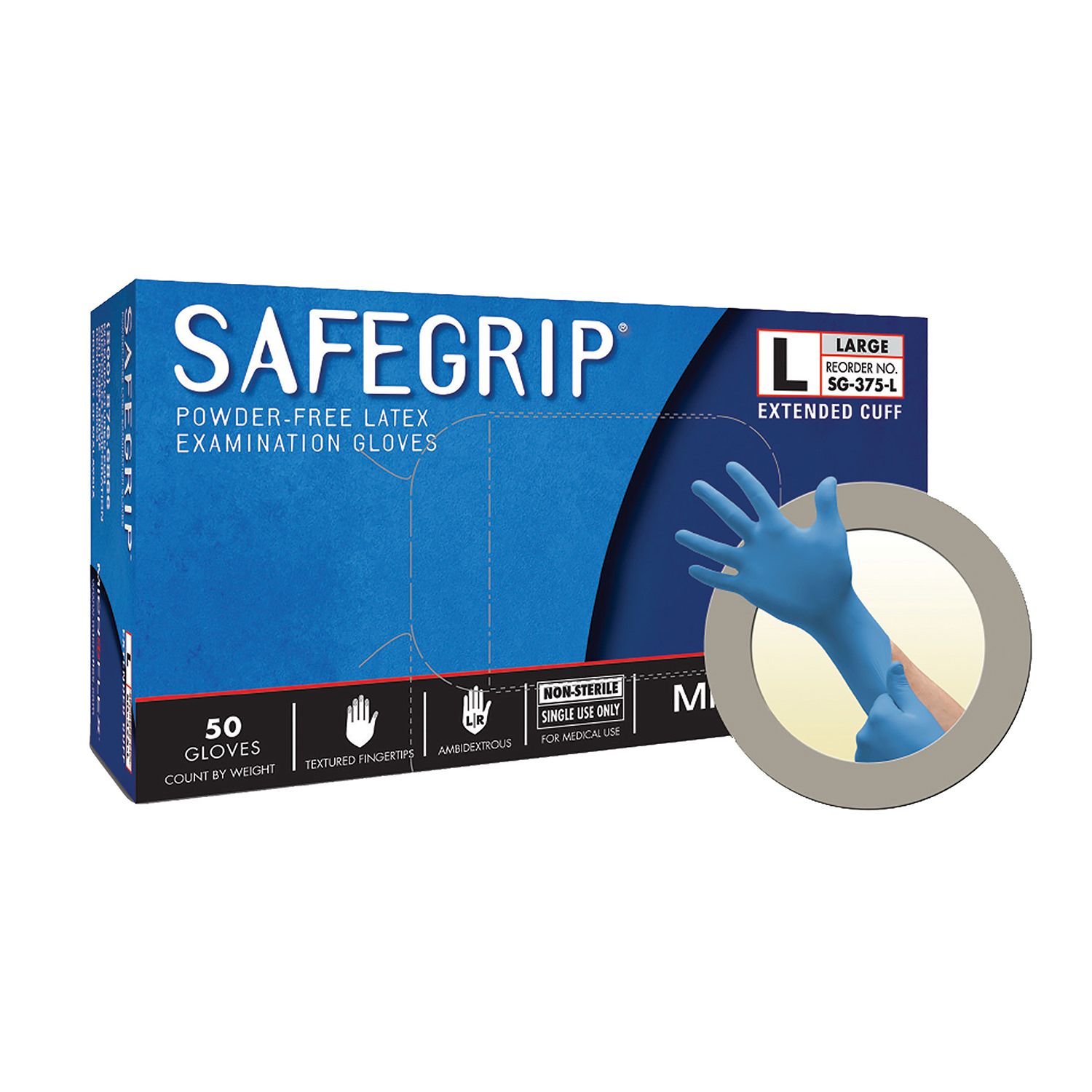 Microflex SG-375-L - SafeGrip® Latex Exam Gloves - Large | Stauffer ...