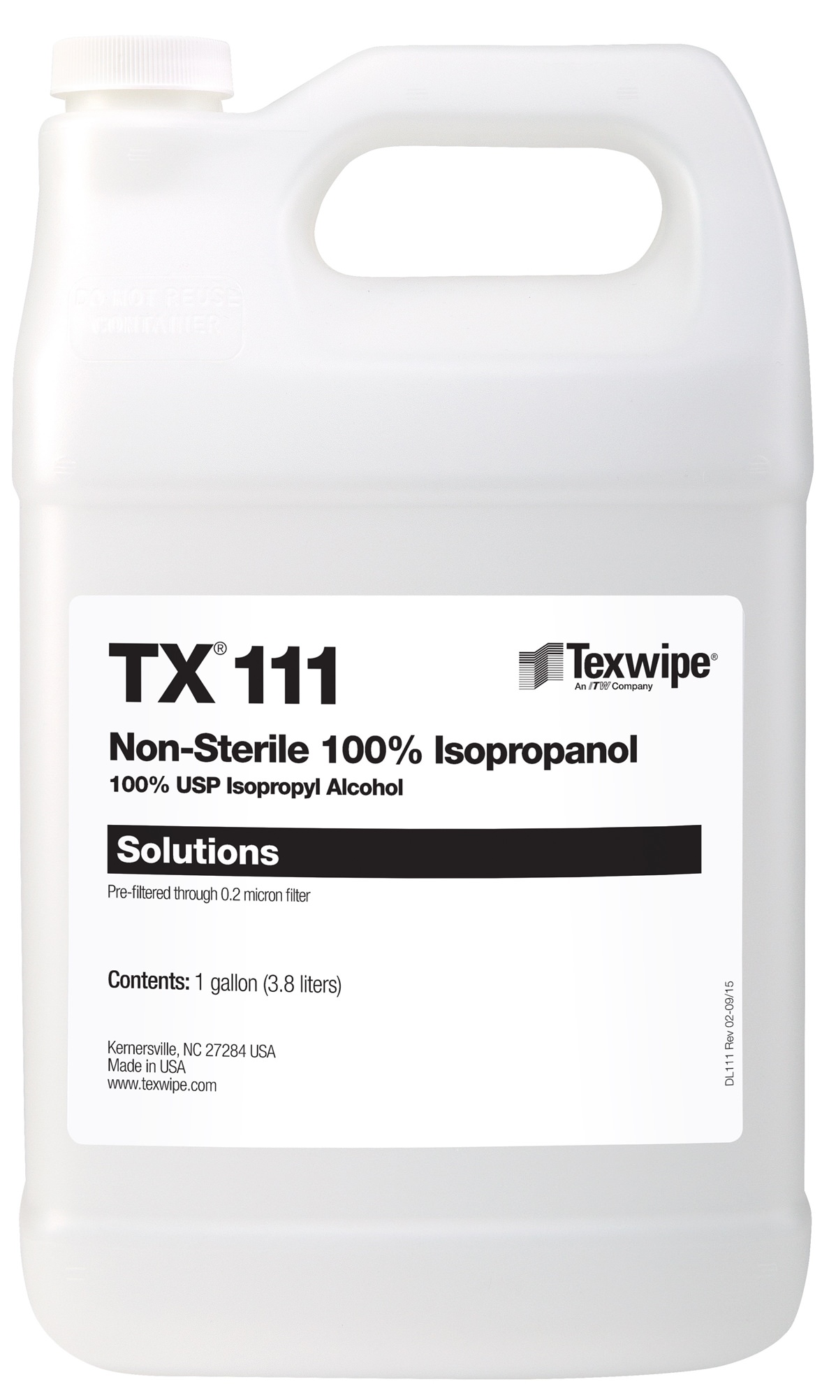 Texwipe, An ITW Company TX111 - 100% Isopropyl Alcohol, Non-Sterile ...