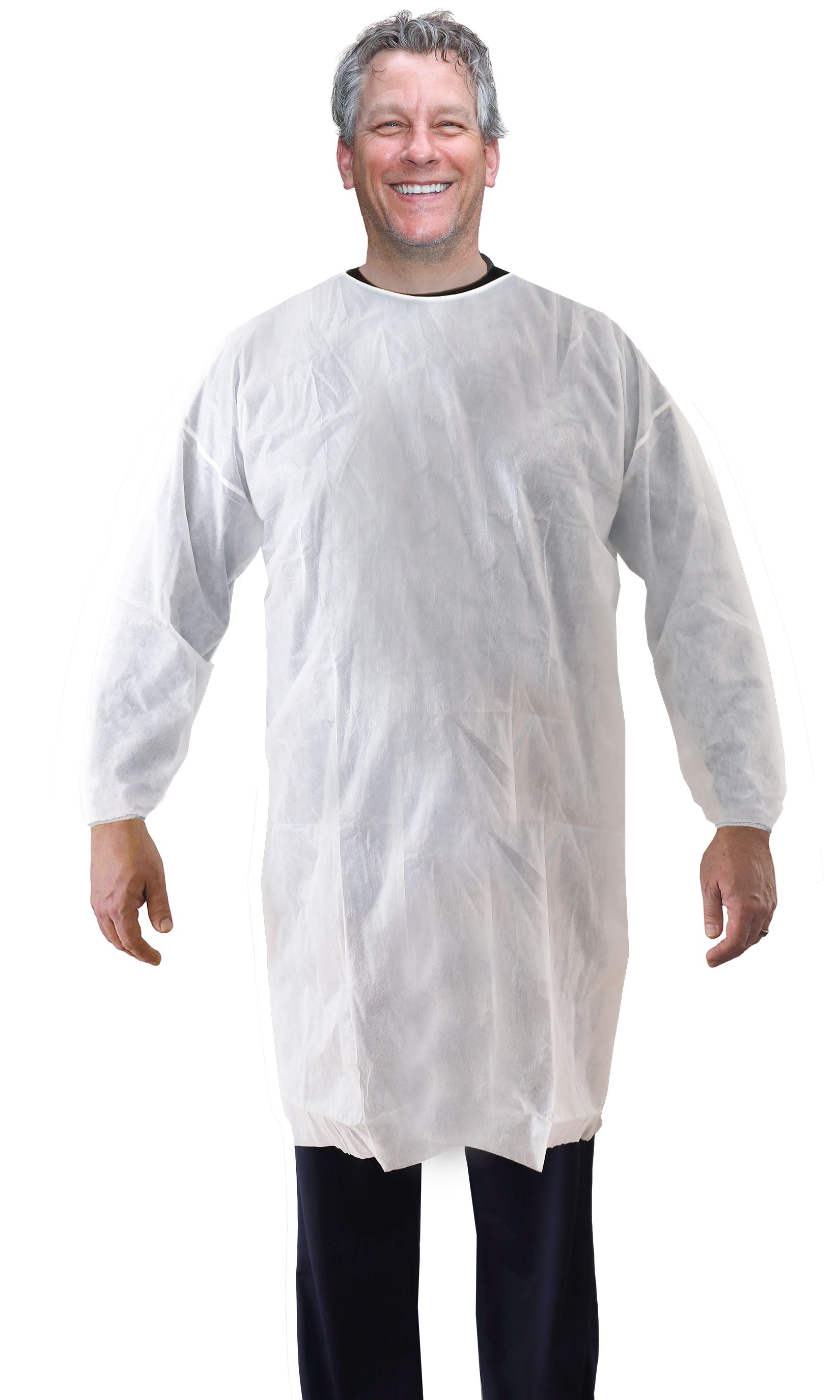Stauffer Glove & Safety SK-005 XL - STADIS White Polypropylene Smocks ...