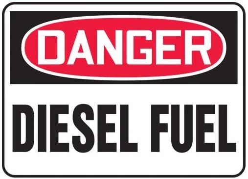 AccuformNMC MCHL226VP - OSHA Danger Safety Sign: Diesel Fuel - 10" X 14 ...