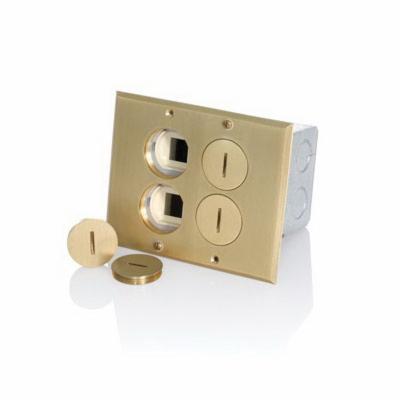 Leviton® 35249-TLB Tamper Resistant Floor Box Assembly, Nylon, 2 Gangs ...