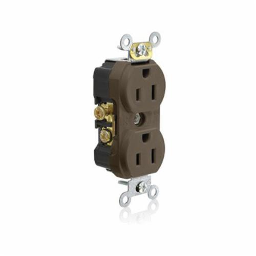 Leviton® TCR15 Duplex Self-Grounding Tamper Resistant Straight Blade ...