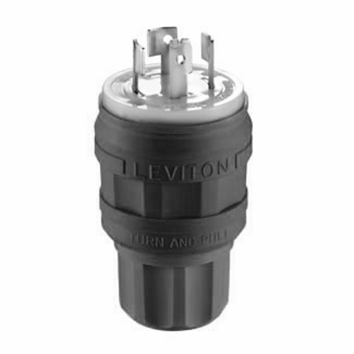 Leviton® Wetguard® 26W09-B 3-Phase Non-Grounding Locking Plug, 120/208 ...