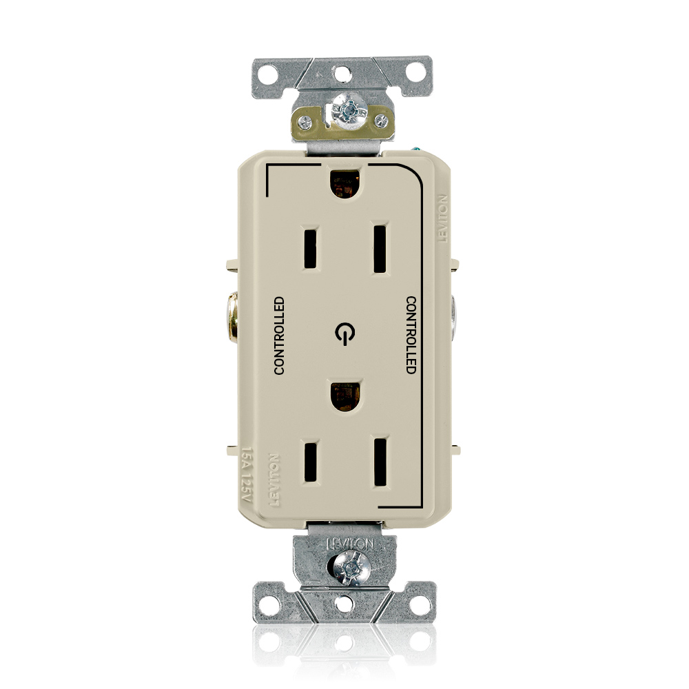 Decora® Plus 16252-2PI Heavy Duty Self Grounding Straight Blade Duplex ...