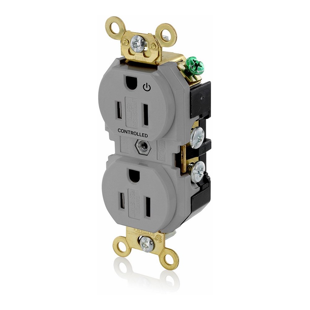 Leviton® 5262-1PG Extra Heavy Duty Self Grounding Tamper Resistant ...