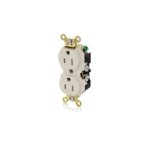 Leviton® 5262-SGT Duplex Extra Heavy Duty Self-Grounding Tamper ...