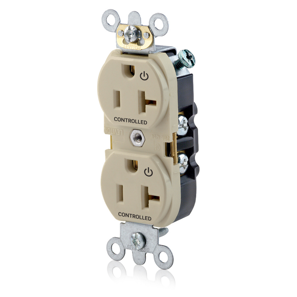Leviton® 5362-S2I Heavy Duty Narrow Body Straight Blade Duplex ...