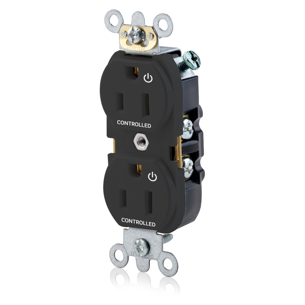 Leviton® 5262-S2E Heavy Duty Narrow Body Straight Blade Duplex ...