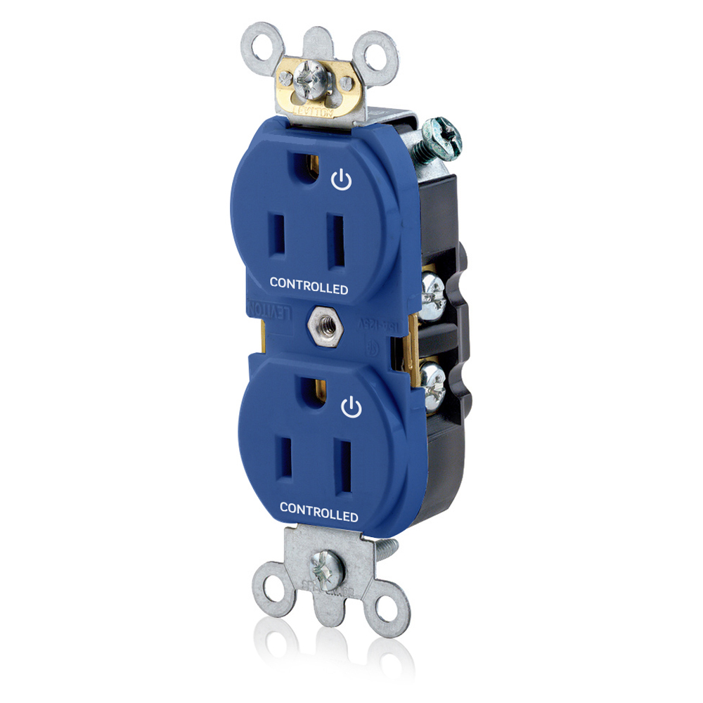 Leviton® 5262-S2B Heavy Duty Narrow Body Straight Blade Duplex ...