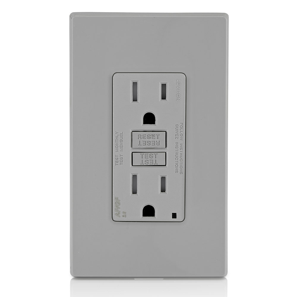SmartlockPro® Decora® Plus AGTR1-GY Dual Function AFCI/GFCI Receptacle ...
