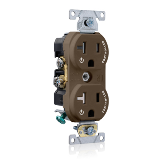 Leviton® TBR20-S2 Duplex Self-Grounding Tamper Resistant Straight Blade ...