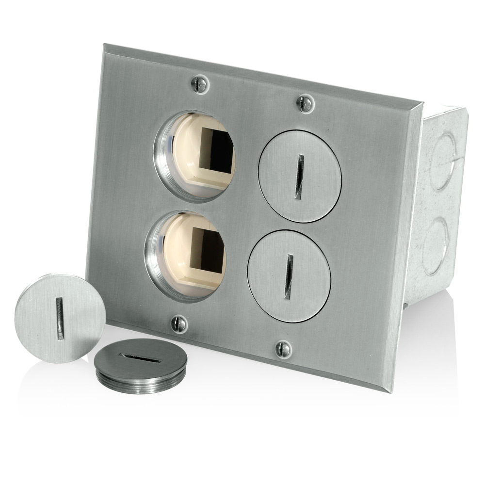 Leviton® 35349-TLN Tamper Resistant Floor Box Assembly, Nylon, 2 Gangs ...