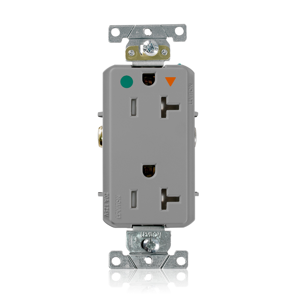 Leviton® Decora® Plus DT830-IGG DT830-IG Duplex Heavy Duty Isolated ...
