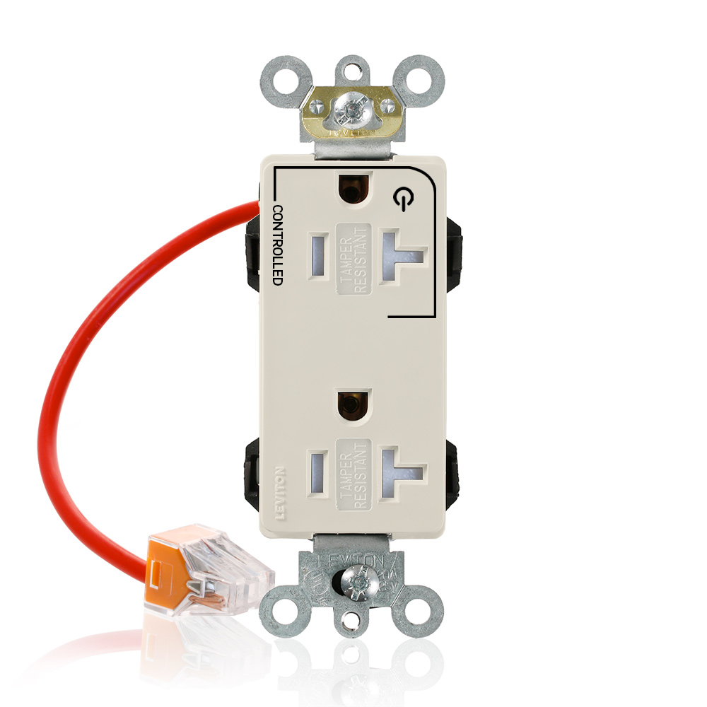 Leviton® Decora® Plus Lev-Lok® MT163-1CT Duplex Heavy Duty Self ...