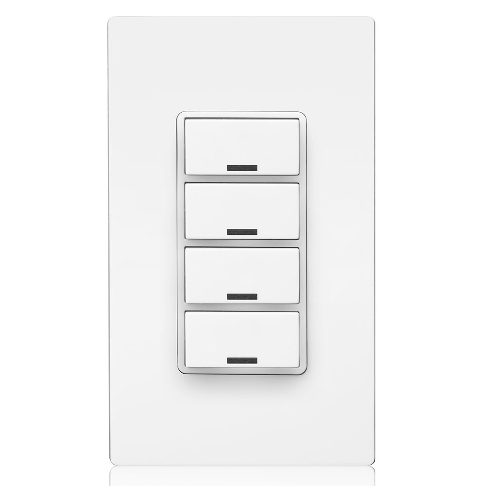 Leviton® Lumina™ RF Decora® DLDNK-4W 4-Button Multi-Function Keypad ...