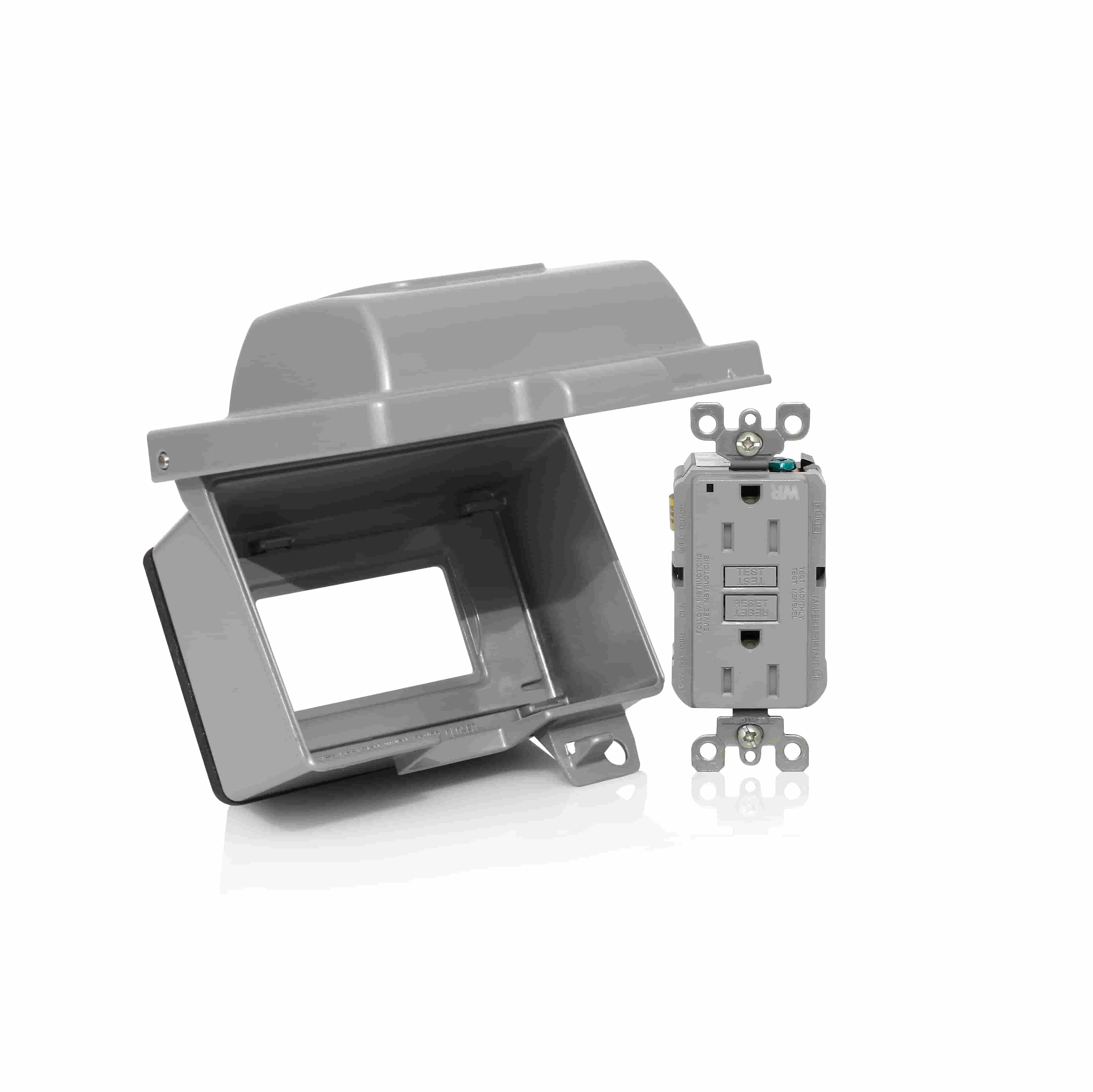 Leviton® IUM1H-KRG Box and Weatherproof Kit Assembly, 2 Gangs, For Use ...