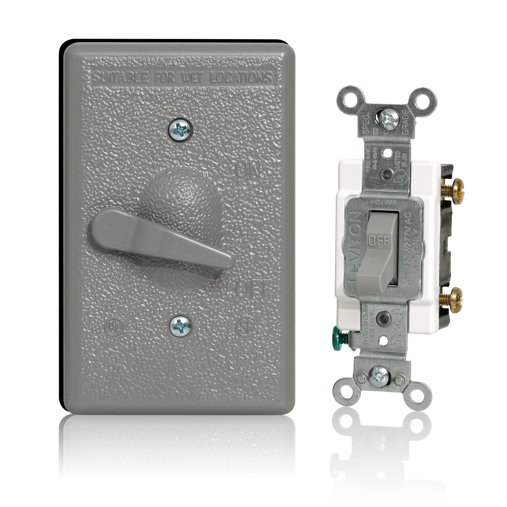 Leviton® WM1SC-2GY 1-Gang Weatherproof Toggle Switch Cover Kit With ...