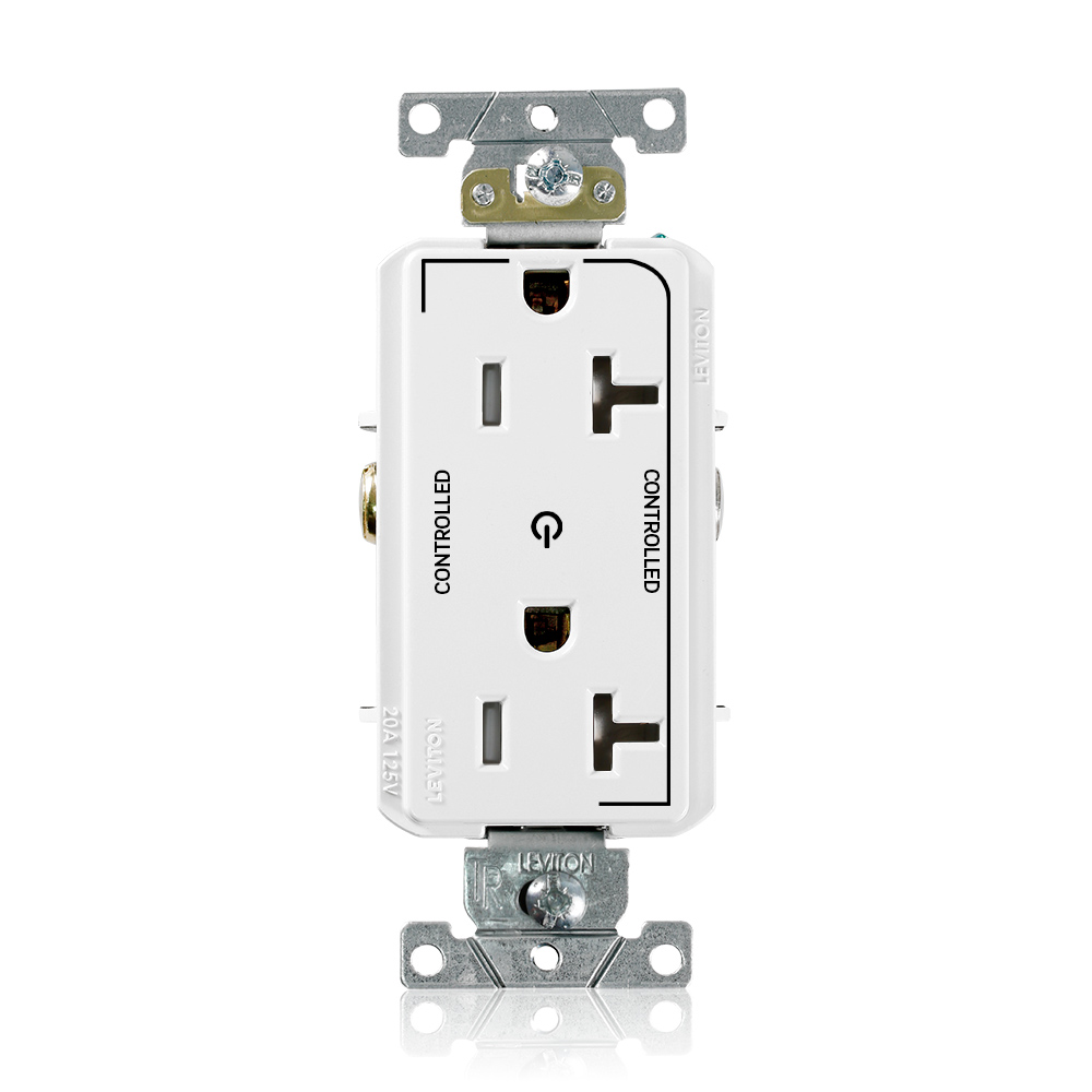 Decora® TDR20-S2W Duplex Self-Grounding Straight Blade Receptacle, 125 ...