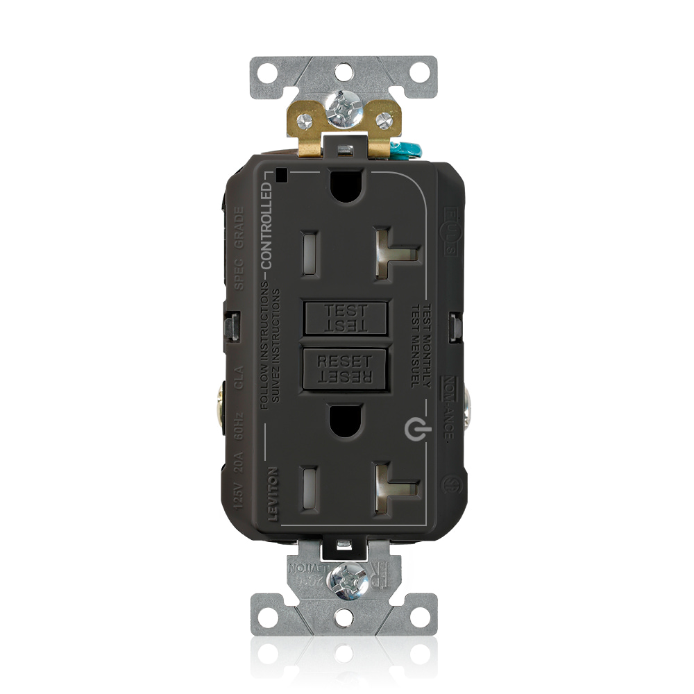 Leviton® SmartlockPro® G5362-2TE 2-Plug Controlled Dual Marked Duplex ...