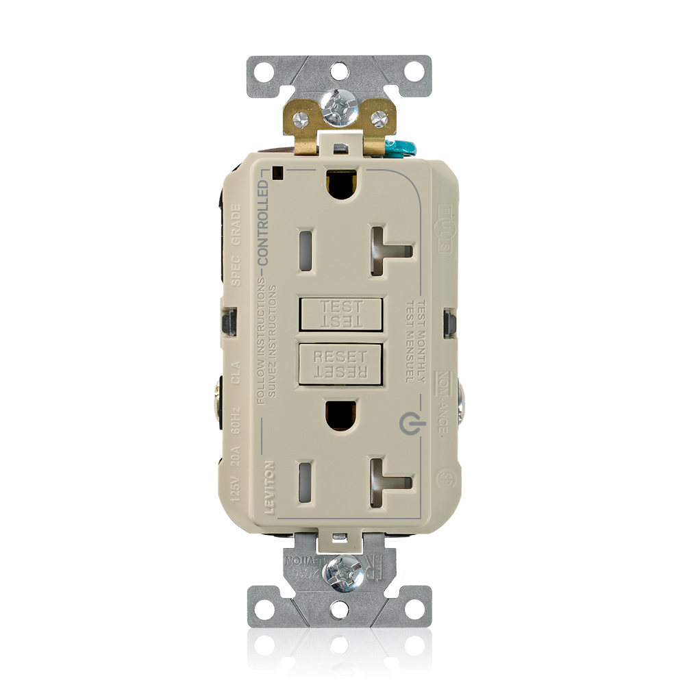 Leviton® SmartlockPro® G5362-2TI 2-Plug Controlled Dual Marked Duplex ...