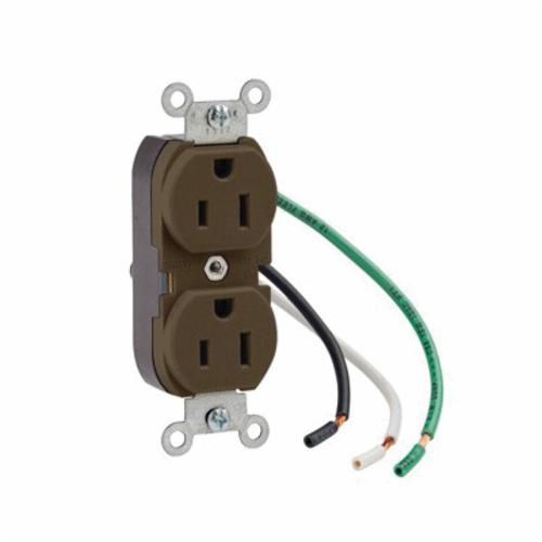 Leviton® 5262-L0 1-Phase Duplex Heavy Duty Grounding Straight Blade ...