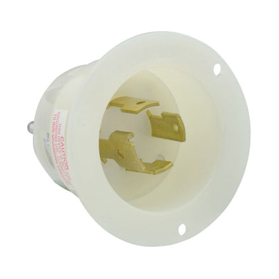 Leviton® 2755 3-Phase Grounding Locking Flanged Inlet, 120/208 VAC, 30 ...