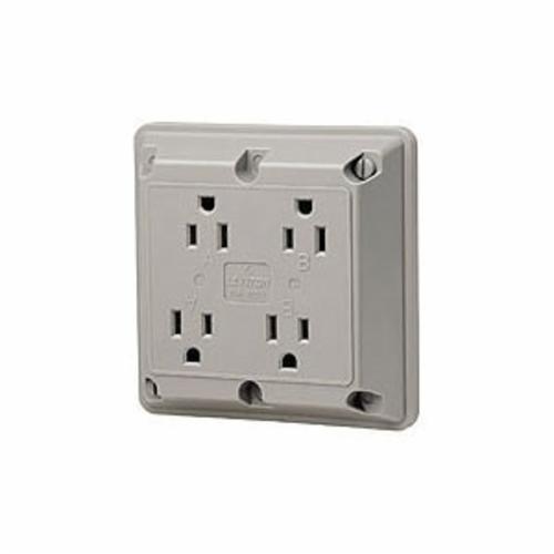 Leviton® 1254-R 1-Phase 4-in-1 Extra Heavy Duty Grounding Quadruplex ...